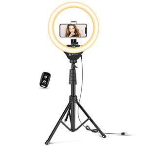 aureday 12” led ring light with stand and phone holder, video light 3000k-6000k dimmable selfie ringlight for youtube video/live stream/makeup