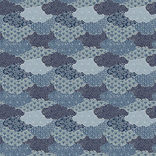 PBS Fabrics Moon Rabbit, Navy, Quilter's Cotton by The Yard