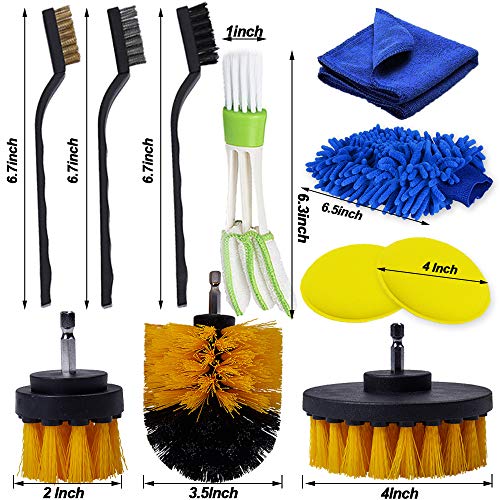 17 Pcs Car Interior Detailing Brush Set Wheel Brush Kit for Cleaning Weels, Interior, Leather, Air Vents, Emblems