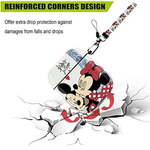 Airpods Case Designed for Apple AirPods 2 & 1,Full Protective Case Cover with Keychain and Lanyard,Shockproof Anti Case for Airpods Charging Case (Mickey and Minnie)