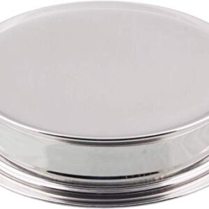 Communion Ware Holy Serving Tray Including Center Bread Plate with A Cover - Stainless Steel (Silver/Mirror)