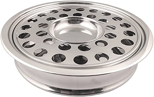 Communion Ware Holy Serving Tray Including Center Bread Plate with A Cover - Stainless Steel (Silver/Mirror)