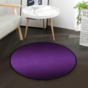 Purple Round Area Rug Ombre Coffee Table Mats for Study Bedroom Office Meeting Living Room Diameter 3 ft