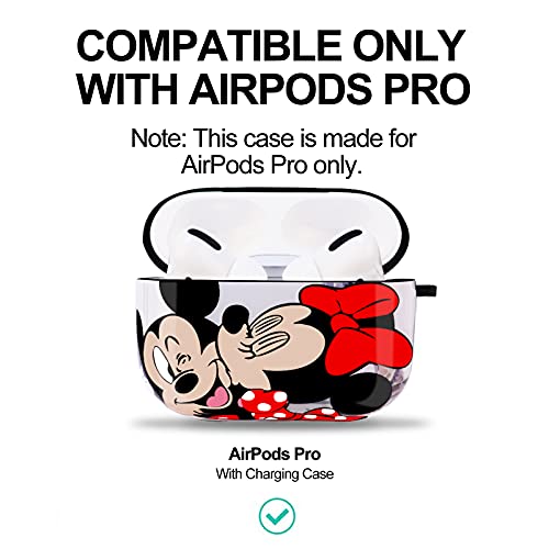 Airpods Pro Case Designed for Apple AirPods Pro,Full Protective Case Cover with Keychain and Lanyard,Shockproof Anti Case for Airpods Pro Charging Case (Mickey and Minnie)