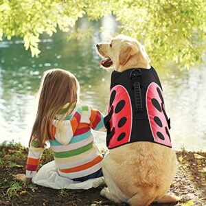 ASENKU Dog Life Jacket Pet Safety Vest Ripstop Flotation Pet Swimsuit Preserver with High Buoyancy and Durable Rescue Handle for Small, Medium, Large Dogs （Red, L