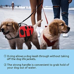 ASENKU Dog Life Jacket Pet Safety Vest Ripstop Flotation Pet Swimsuit Preserver with High Buoyancy and Durable Rescue Handle for Small, Medium, Large Dogs （Red, L