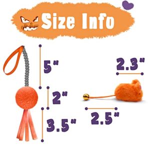 Lepawit 7Pcs Cat Hanging Toys Furry Balls Sound Toy with Ribbon and Elastic Coil Springs Catnip Hanging Cats Teaser Toys Cat Toy Mouse with Bells and Crinkle Paper for Indoor Cat