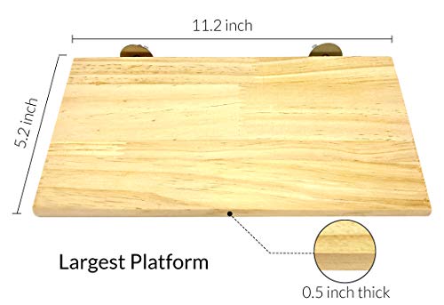 PlayCraftz Rectangle Wood Activity Platform and Hammock for Cage Shelves & Wood Perch Ledges for Small Animals Cages and Pets Like Hamsters, Mice, Chinchilla, Guinea Pigs, Birds, Rats.