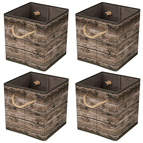 Livememory Cube Storage Bins, Fabric Storage Cubes Foldable Cube Organizer Bins for Cube Organizers(11"x11"x11") 4 Packs