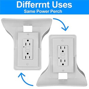 LOUIS FELT 2 Pack Single Wall Outlet Shelf Home Wall Shelf Organizer for Outlets, Perfect for Bathroom Kitchen Bedroom with Cord Management and Easy Installation. (White)