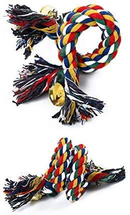 Bird Rope for Parrots,2 PCS Bird Perch Stand,Bungee Bird Toys Bird Cage Accessories for Bird Swinging, Climbing,Standing(3PCS)