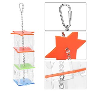 Jeanoko Multilayer Stability Bird Parrot Forage Box Durability Hanging Treat Foraging Toy Transparent Acrylic Food Holder