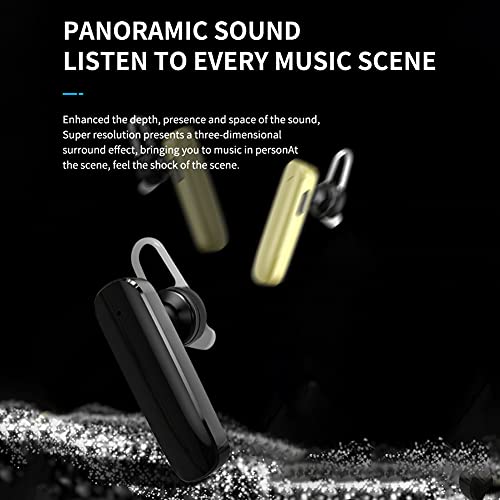 Heave 1Pc Bluetooth Earpiece Wireless Bluetooth V5.0 Headset,Single Ear Hook Bluetooth Earphone Handsfree Phone Headphone with Noise Cancelling Mic for Business Driving White