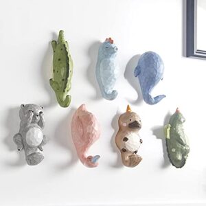 MIYING Decorative Wall Hooks, Home Wall Mounted Decoration Heavy Duty Single Cute Animal Hanger Coat Hooks for Keys, Towel, Bags, Hat, Jewelry, (Crocodile)