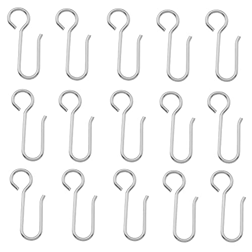 AXLIZER 80PCS S-Shaped Metal Curtain Track Hooks, Curtain Wire Hooks, Pin-On Drapery Hooks, Ceiling Curtain Hooks