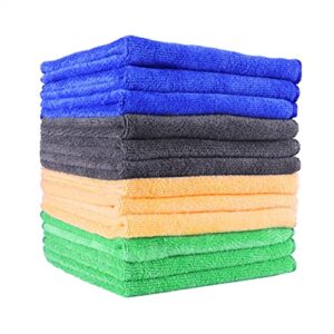 uyye premium all-purpose microfiber cleaning towels for car, car interior accessories with strong absorptio,12"x 12". thick professiona cleaning rags for cars cloth (12-pack)