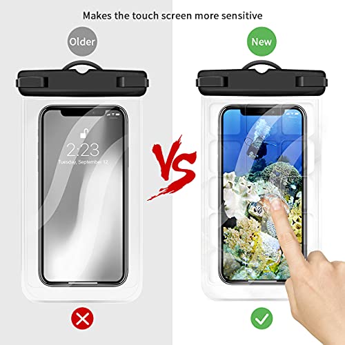 2021 Upgrade Universal Waterproof Phone Case, Pressure Grid Design, More sensitive IPX8 Waterproof Phone Bag, Compatible with iPhone 12 Pro 11 Pro Max XS Max XR X 8 7 Samsung Galaxy up to 7 Inches