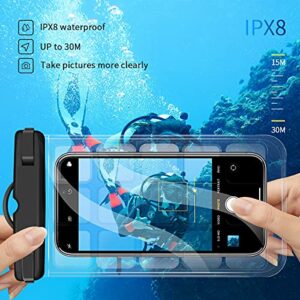 2021 Upgrade Universal Waterproof Phone Case, Pressure Grid Design, More sensitive IPX8 Waterproof Phone Bag, Compatible with iPhone 12 Pro 11 Pro Max XS Max XR X 8 7 Samsung Galaxy up to 7 Inches