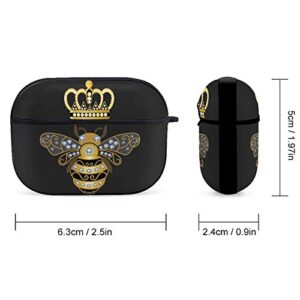 Queen Bee with Crown Airpods Case Cover for Apple AirPods Pro Cute Airpod Case for Boys Girls Silicone Protective Skin Airpods Accessories with Keychain