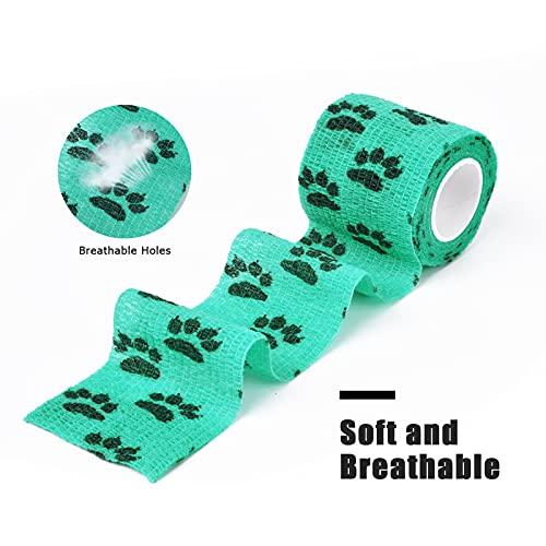 xiweeui Self Adhesive Bandage Wrap, 6 Pcs Vet Wrap Cohesive Bandages for Dogs Horses Pet Animals for Wrist Healing Ankle Sprain and Swelling