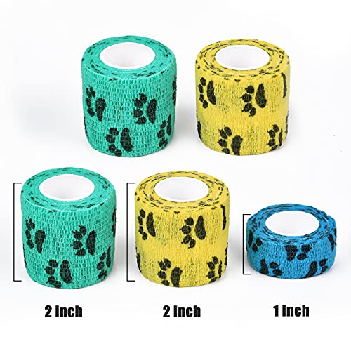 xiweeui Self Adhesive Bandage Wrap, 6 Pcs Vet Wrap Cohesive Bandages for Dogs Horses Pet Animals for Wrist Healing Ankle Sprain and Swelling