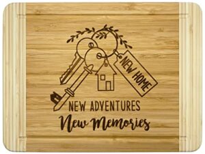 ringshine housewarming gifts, new homeowner family gifts for mom dad sisters brother friends daughter son coworker, new home new adventures new memories, engraved cutting board