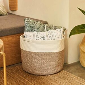 INDRESSME Large Linen Basket (Set of 2)-Large Blanket Basket