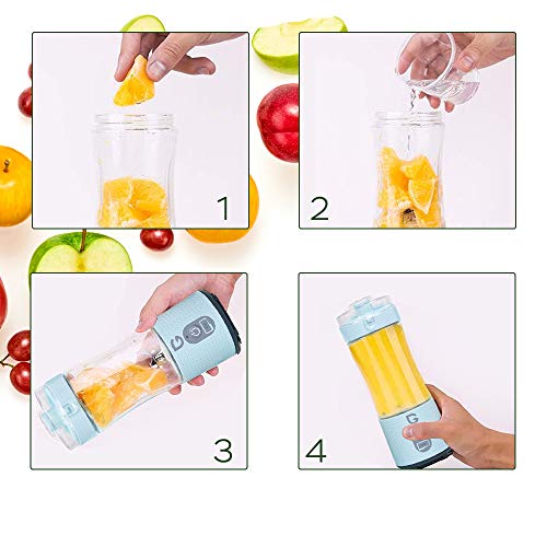 GREENNOVO Portable Blender, Smoothie Blenders, Personal Size Blender USB Rechargeable Smoothies and Shakes Juicer Cup, 4000mAh Battery Strong Power