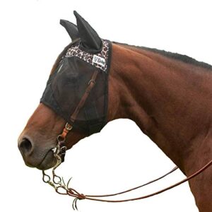 cashel quiet ride designer fly mask with ears, leopard, arabian