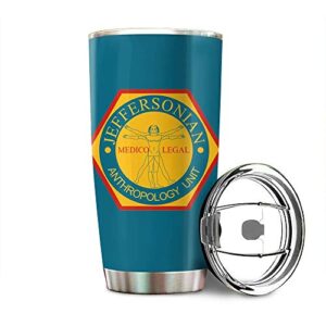 bones jeffersonian institute logo stainless steel tumbler 20oz & 30oz travel mug