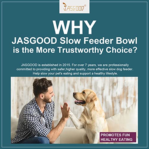 JASGOOD Slow Feeder Dogs Bowl for Large Dogs,Anti-Gulping Pet Slower Food Feeding Bowls Stop Bloat,Preventing Choking Healthy Design Dogs Bowl