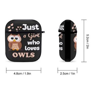 A Girl Who Loves Owls Airpods Case Cover for Apple AirPods 2&1 Cute Airpod Case for Boys Girls Silicone Protective Skin Airpods Accessories with Keychain