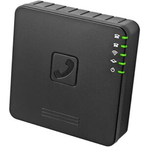 2-port voip sip phone adapter - gt202 wireless router, supports wifi asterisk ata vos fxs fax. suitable for home or business (black)