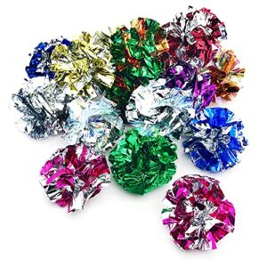 MYYZMY 20 Pack Crinkle Balls Cat Toys, 6cm/2.36 Inches Large Mylar Crinkle Balls Cat Toys (10 Colors)