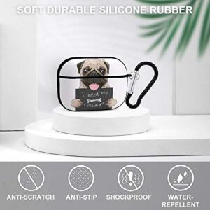 Funny Pug I Need My Reward Airpods Case Cover for Apple AirPods Pro Cute Airpod Case for Boys Girls Silicone Protective Skin Airpods Accessories with Keychain