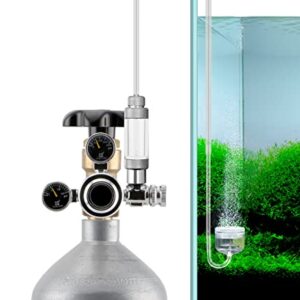 Clscea CO2 Bubble Counter with Check Valve for CO2 Generator Regulator Planted Aquarium Aluminum Alloy Silver