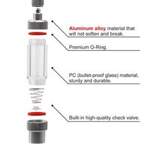 Clscea CO2 Bubble Counter with Check Valve for CO2 Generator Regulator Planted Aquarium Aluminum Alloy Silver