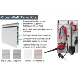 Crownwall 6" Starter Bundle (4x4 ft) with 10-Piece Locking Hook Kit (Dove Grey)