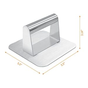 AOKLANT Stainless Steel Hamburger Press, Grill Press. Suitable for Grills, bakeware and Pans. No Rust, Easy to Clean