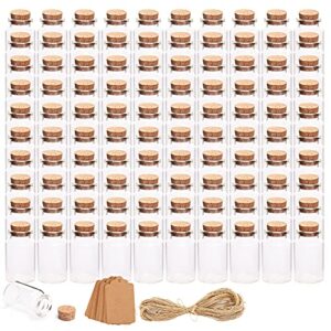 kingrol 100 pack 20ml cork stoppers glass bottles, wishing bottles, mini storage bottle for arts, crafts, decoration, party favors