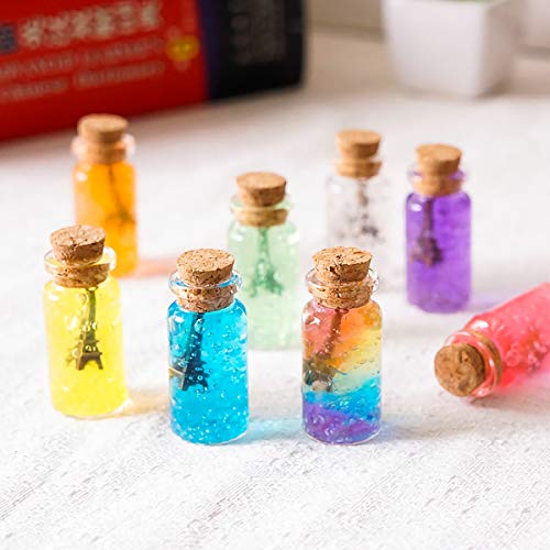 Kingrol 100 Pack 20ml Cork Stoppers Glass Bottles, Wishing Bottles, Mini Storage Bottle for Arts, Crafts, Decoration, Party Favors