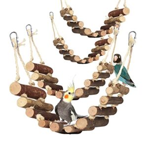 cedar alpha 4pk 20" natural ladder, hermit crab,bird swing ladder chewing toys hanging,pet bird cage rodents parakeet ladder bridge