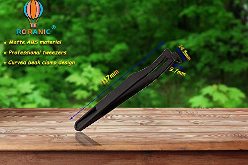 Reptile Feeding Tongs,Bug Tweezers for Kids Adults,Plastic Anti-static Curved Tweezers Feeding Tool,Cleaning Supplies & Tweezers for Cricket Clamp Bug Scooper Snake Lizard Gecko Bearded Dragon (Black)