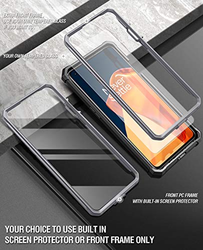 Poetic Guardian Series Case Designed for Oneplus 9 5G, Full-Body Hybrid Shockproof Bumper Cover with Built-in-Screen Protector, Black/Clear