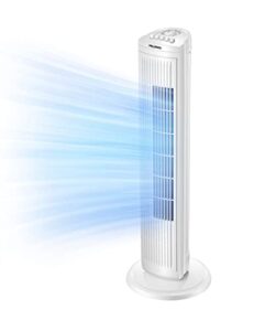 pelonis 30 inch oscillating tower fan with 3 speed settings and auto-off timer, standing fan pft28a2bww, white