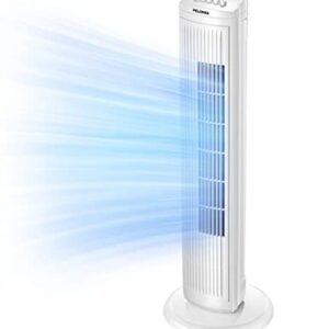 PELONIS 30 Inch Oscillating Tower Fan with 3 Speed Settings and Auto-off Timer, Standing Fan PFT28A2BWW, White