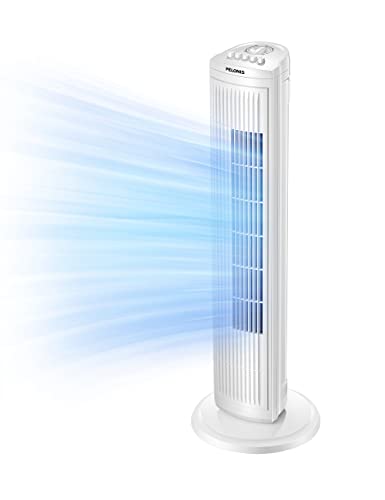 PELONIS 30 Inch Oscillating Tower Fan with 3 Speed Settings and Auto-off Timer, Standing Fan PFT28A2BWW, White