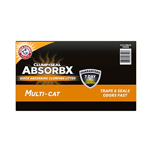 Arm & Hammer Clump & Seal AbsorbX Lightweight Quick Absorbing Scented Multi-Cat Clumping Cat Litter, 18 lb, Small