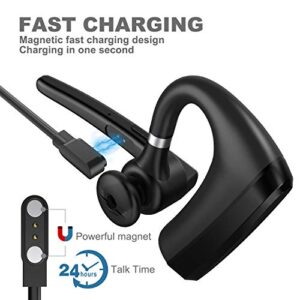 MQQC Bluetooth Headset V5.0, Wireless Bluetooth Earpiece 24Hrs HD Calling,CVC8.0 Dual Mic Noise Cancelling, Hands-Free Bluetooth Earphone for Driving/Business/Office