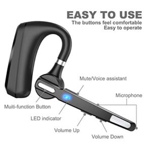 MQQC Bluetooth Headset V5.0, Wireless Bluetooth Earpiece 24Hrs HD Calling,CVC8.0 Dual Mic Noise Cancelling, Hands-Free Bluetooth Earphone for Driving/Business/Office